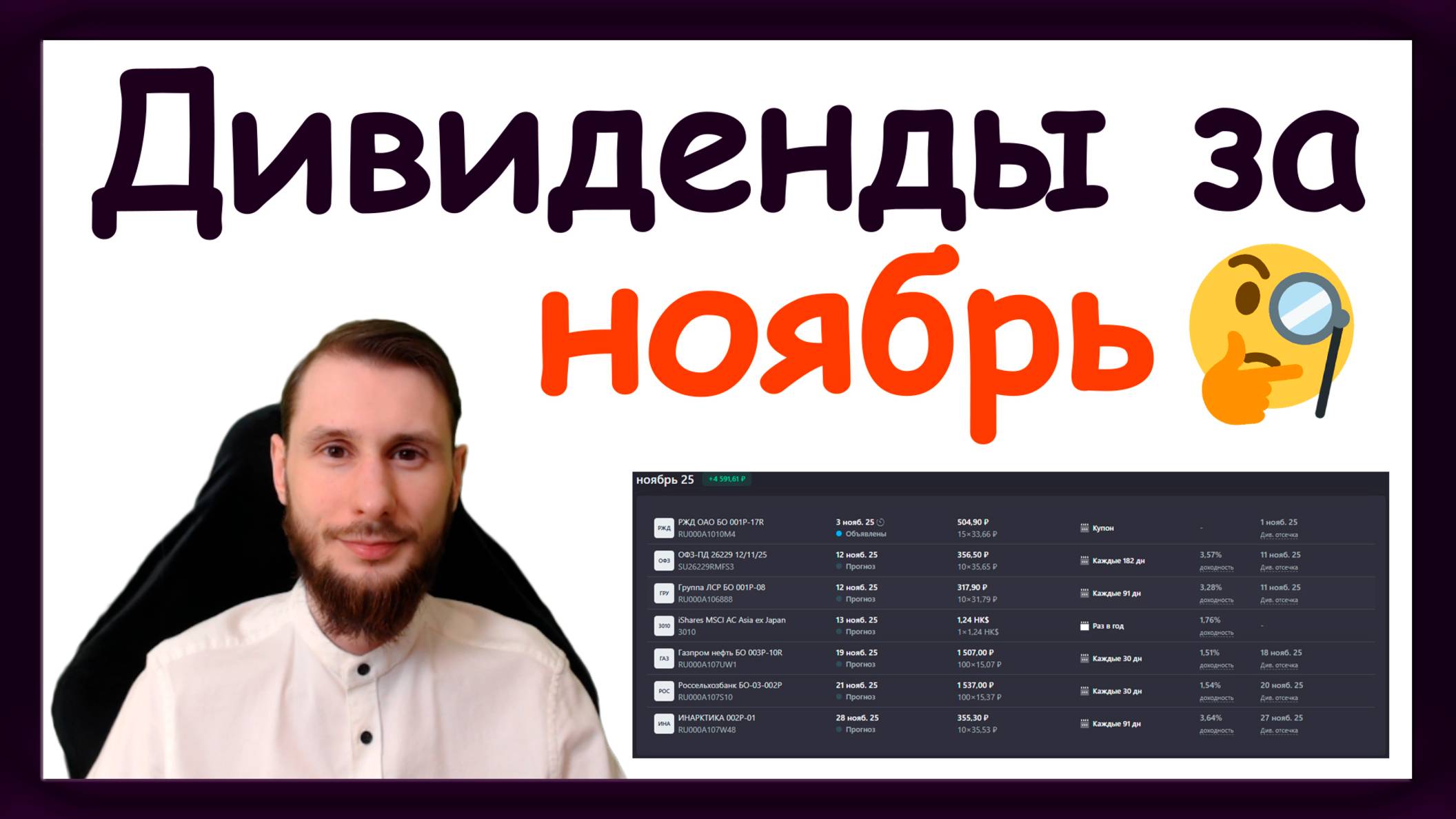 Дивиденды в ноябре 2025. Какие активы купить, чтобы получить пассивный доход за ноябрь 2025