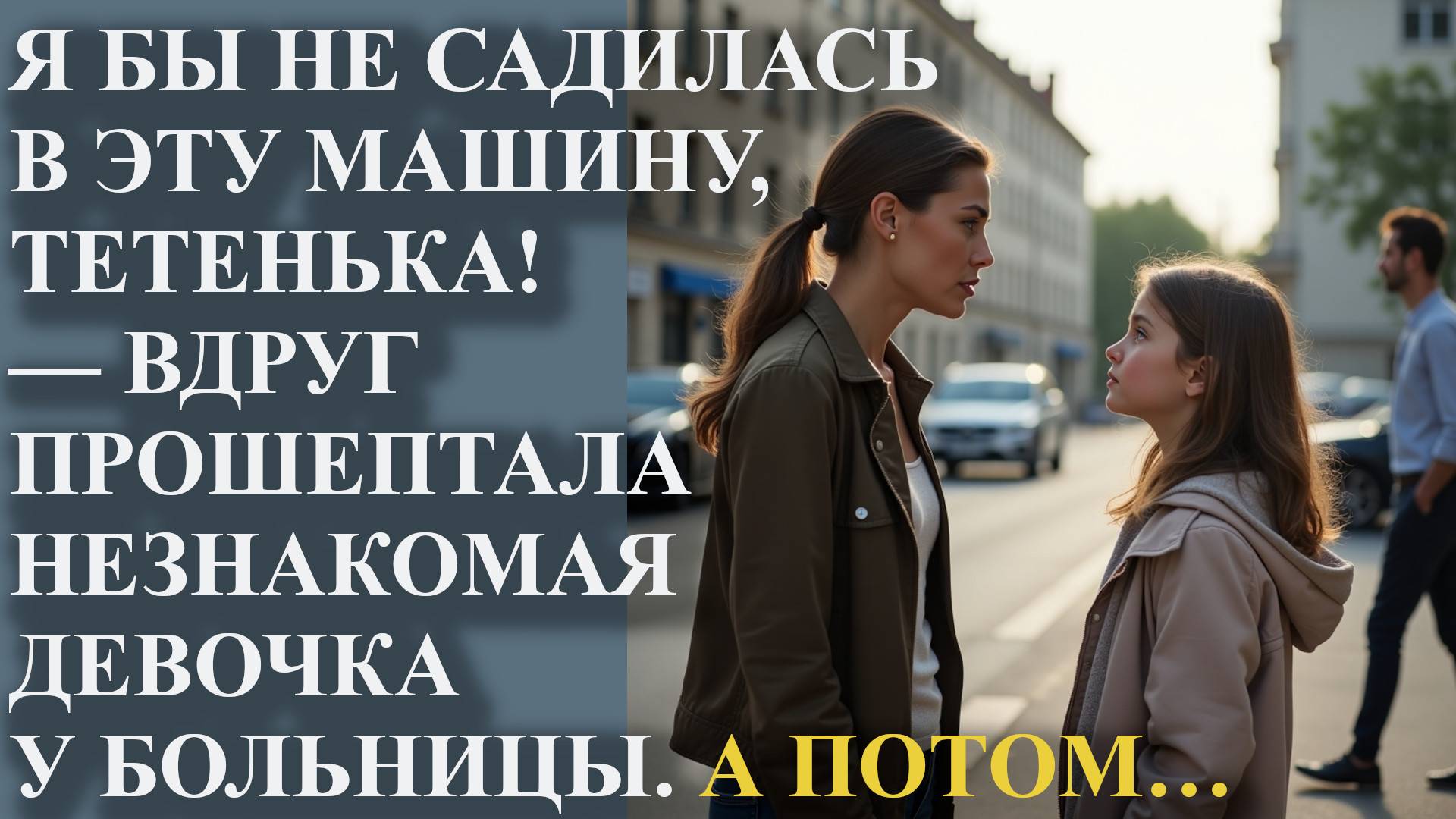 Я бы не садилась в эту машину, тётенька! — вдруг прошептала незнакомая девочка у больницы. А потом