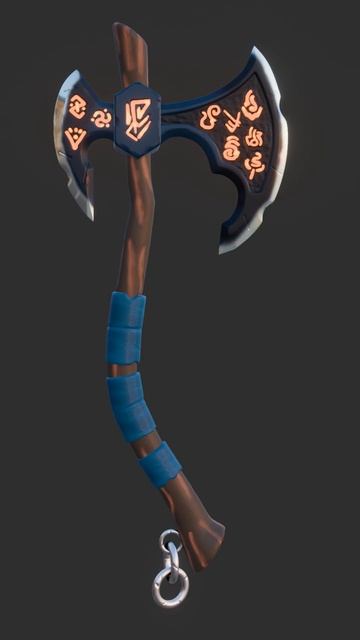 3D скульптинг и анимация стилизированного топора в Блендер