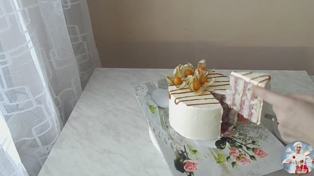 Торт с ВЕРТИКАЛЬНЫМИ КОРЖАМИ  "Летний сон"