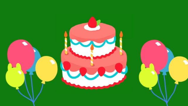 ФУТАЖ- ДЕНЬ РОЖДЕНЬЕ  - ХРОМАКЕЙ НА ЗЕЛЕНОМ  ФОНЕ