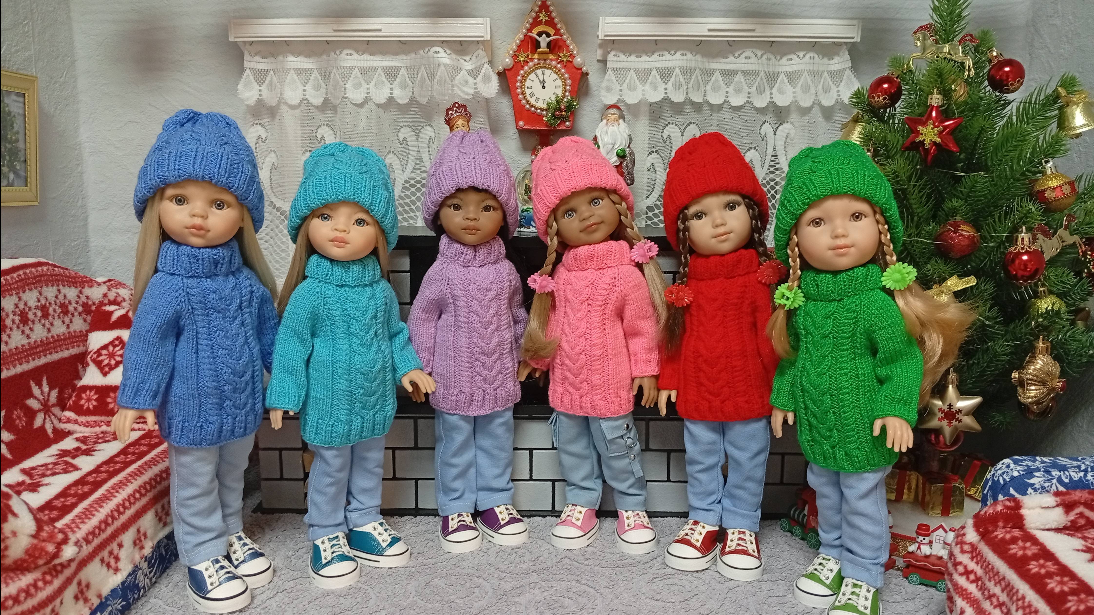 Куклы Паола Рейна 34 см. в туниках и шапочках с аранами.