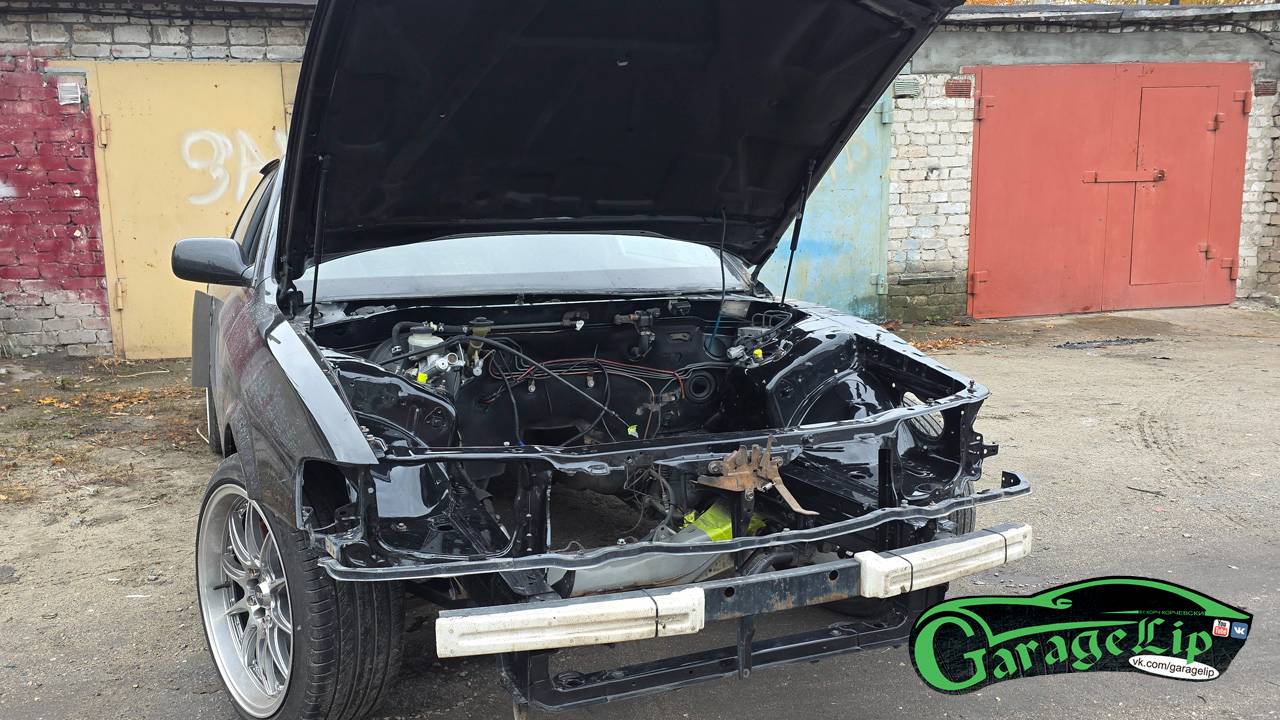 TOYOTA CHASER 100 SWAP Замена подкрылка и покраска подкапотного пространства