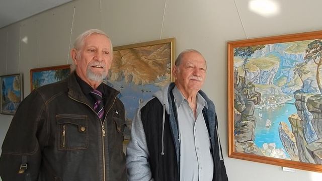 В.С. Федорин - коллега художника В.В. Адеева по "Рабочей палитре"  на выставке его картин