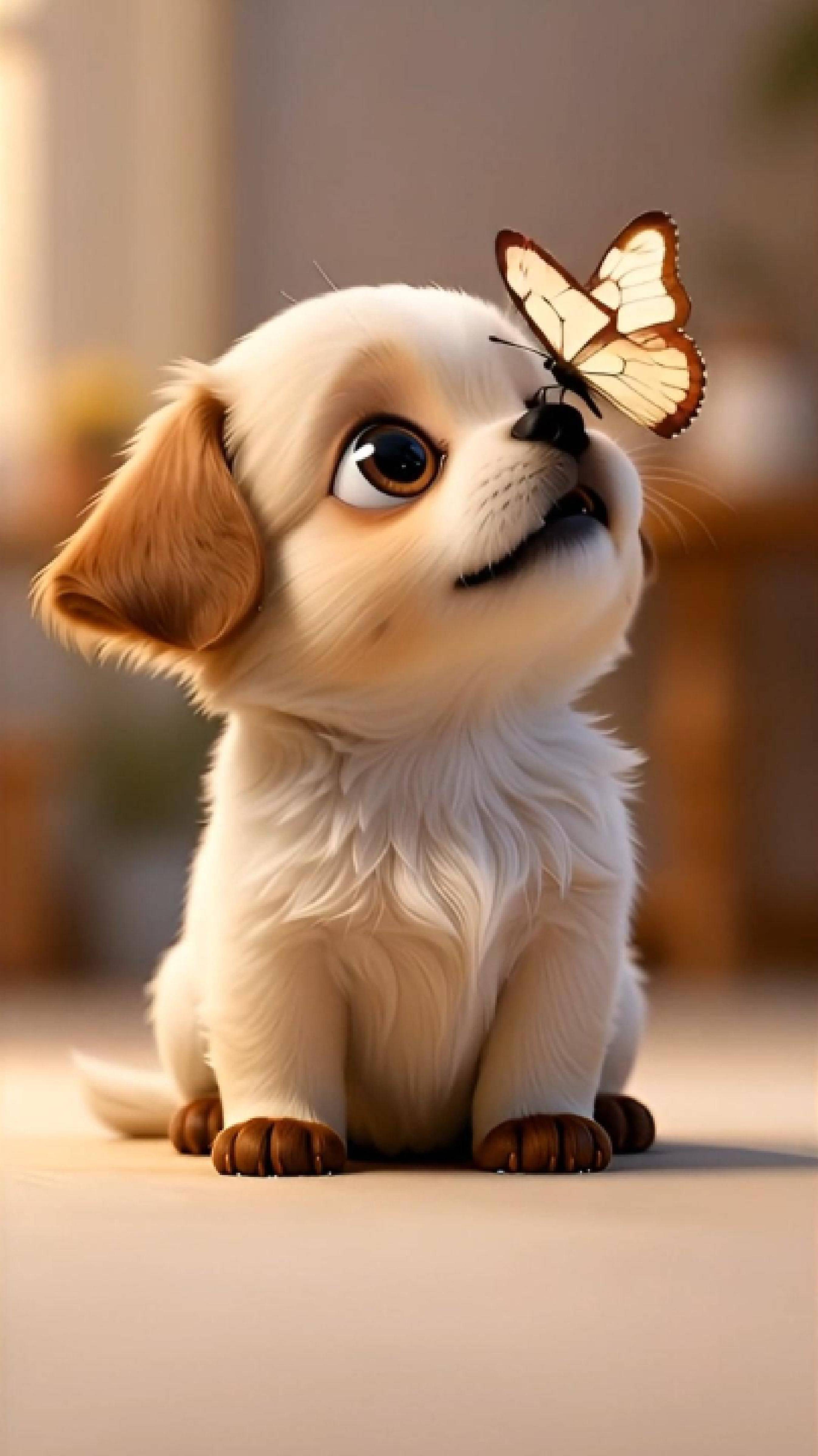 Щенок vs Бабочка 😍 Кто победит?