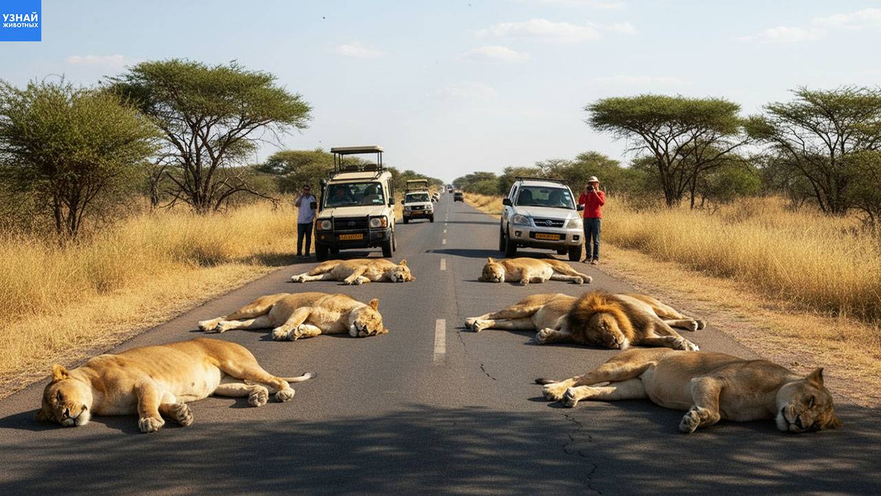 Почему львы любят спать на дороге? Топ фактов о диких животных Африки