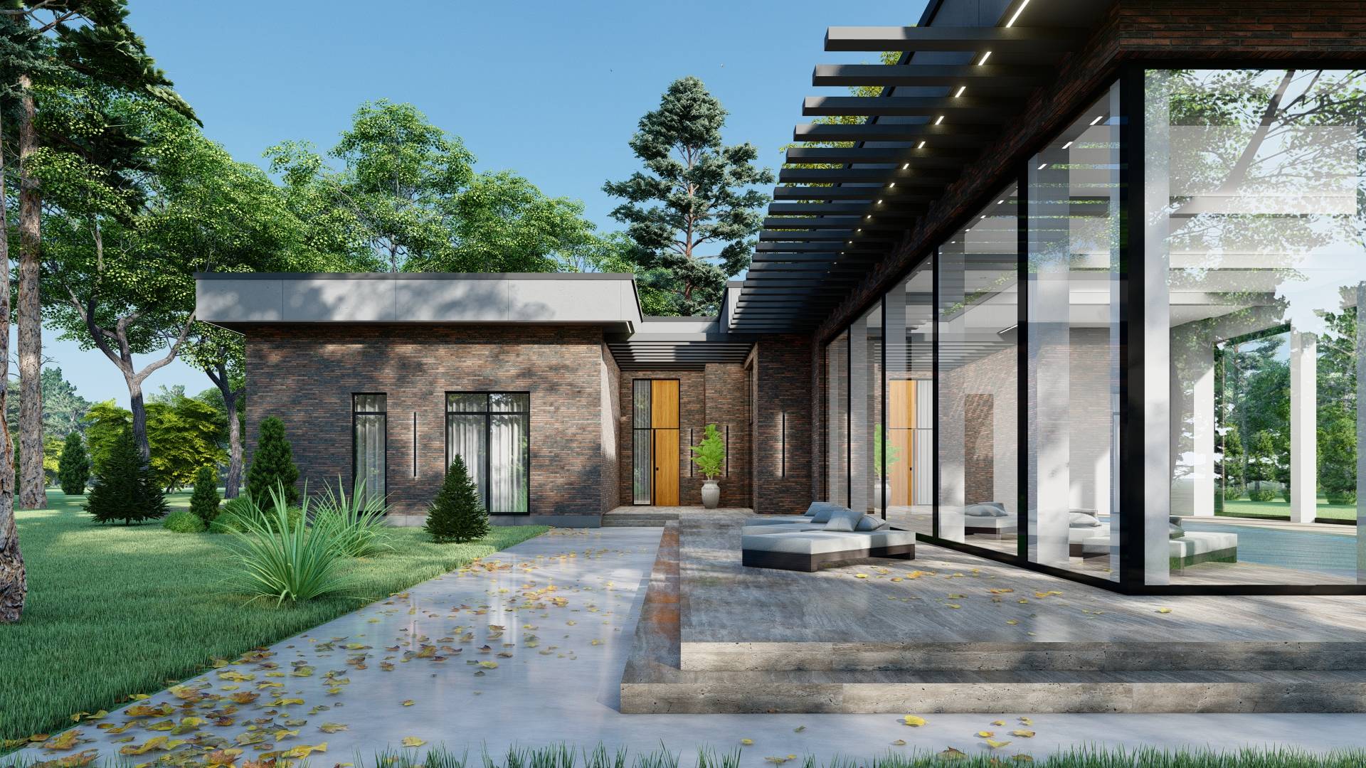 Проект дома с бассейном на 750 кв.м. (64_750)