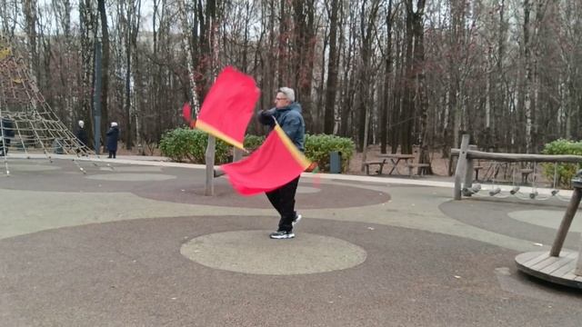 Разминка с фитнес флагами (5)