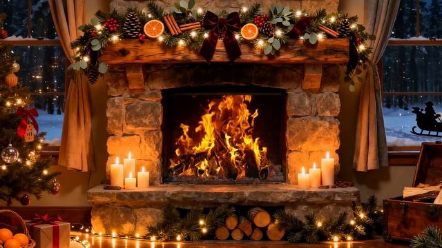 КАМИН 4К. Уютный Зимний Камин в Тёплой Домашней Атмосфере. Релакс для души.