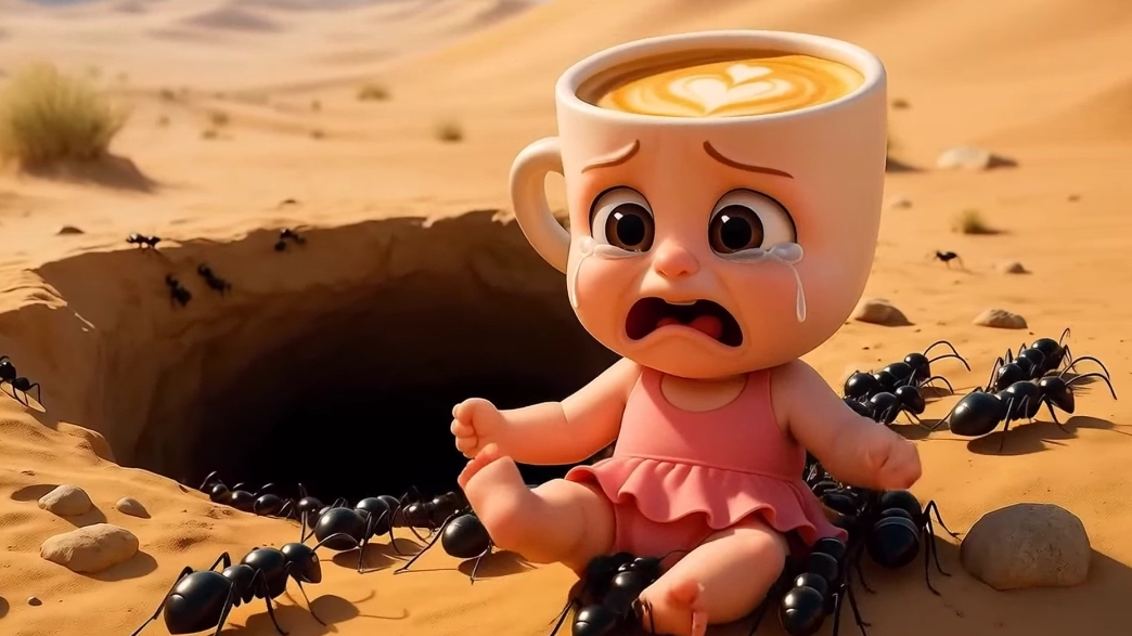 Помогите мне. Муравьи захватили малышку Капучину.