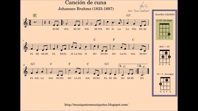16. Брамс Колыбельная песня. Canciуn de cuna. J. Brahms.