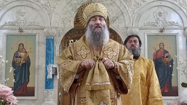 Проповедь владыки Гурия  в день памяти мч. Нестора Солунского в Благовещенском соборе г. Арсеньева