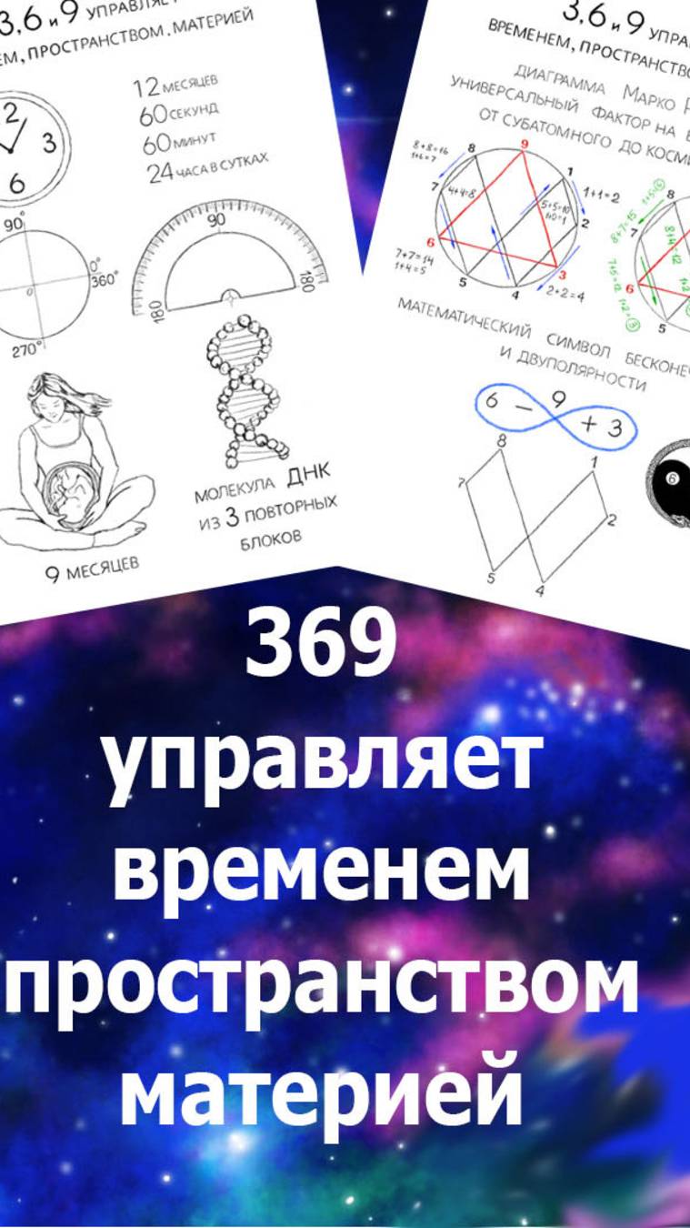 369 - наша реальная жизнь. 369 управляет временем, пространством, материей.
