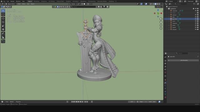 Нарезка модели для 3D печати Blender, Паладин