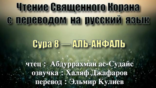 8.Сура «Аль-Анфаль» («Трофеи») - 54 аята.