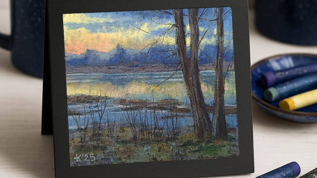 Рисуем пейзаж масляной пастелью