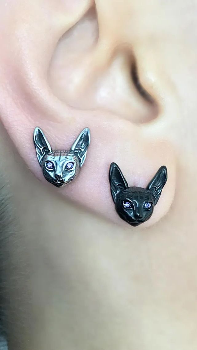 Анималистичные крупные пусеты "Египетские сфинксы" от StarfallShop