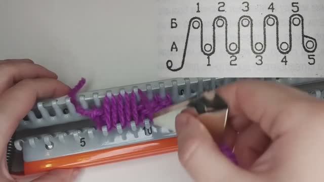 1 УЗОР Резинка один на один, переход с резинки на чулочное вязание, закрытие петель, ИВУШКА машина