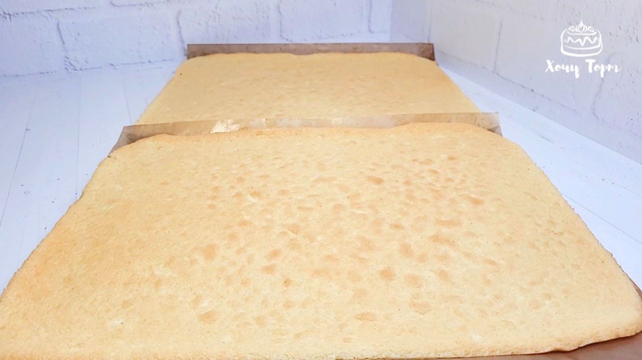 Тонкий ванильный бисквит без масла 🍰 Для рулетов и вертикальных тортов!