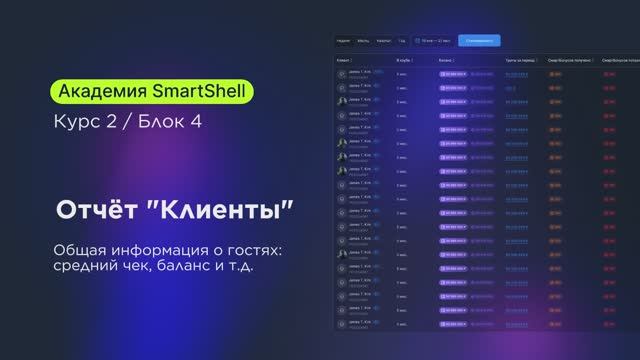 Академия SmartShell / Курс 2 / Блок 4 - Отчёт по клиентам