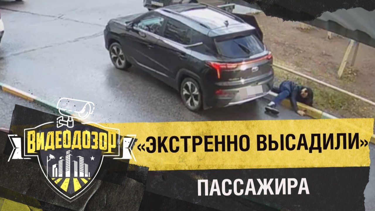 Водитель «уронил» пассажира на бордюр | Видеодозор
