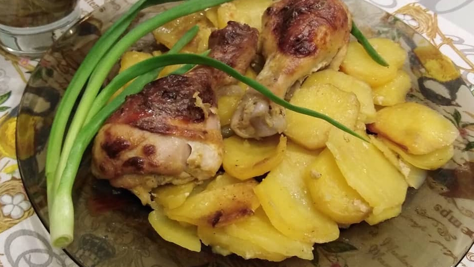 🔴 Куриные ножки на картофельной Подушке/рецепты На глазок/