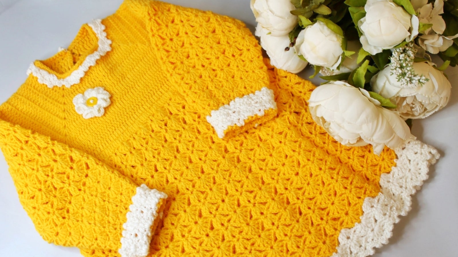 Детское платье крючком для девочки "Мамино солнышко" мастер класс. Часть 1