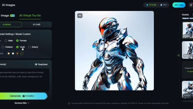 KLING AI  🦎 Примерочная #нейросети #AI #ИИ #контент #klingai #обучение