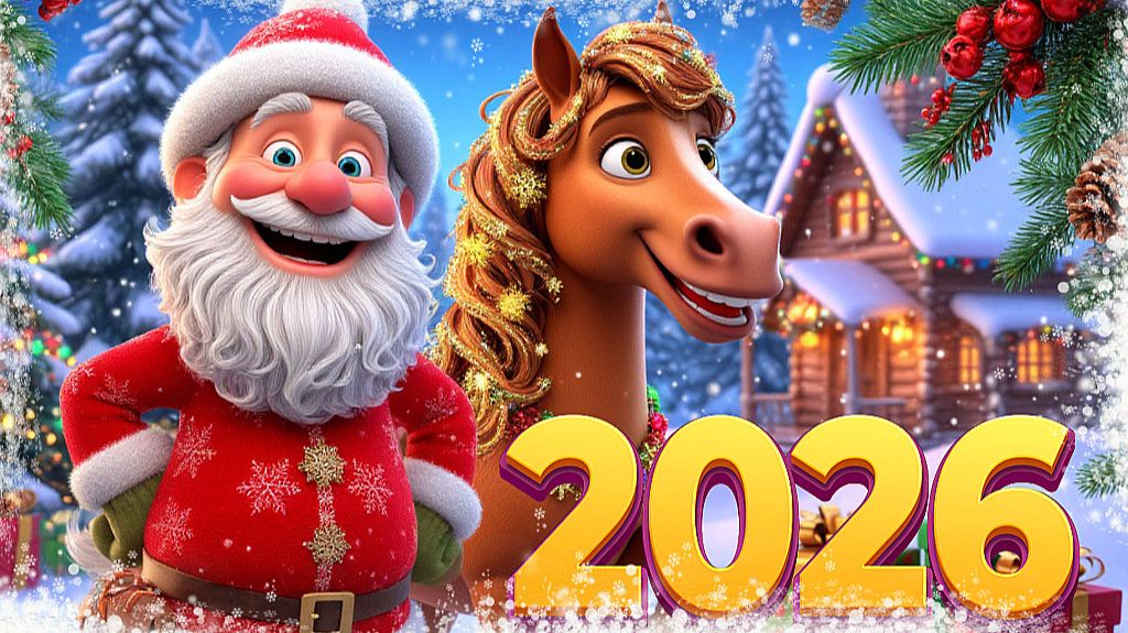 С Новым 2026 годом! Прикольные Новогодние Поздравления С Годом Лошади! В лесу родилась Ёлочка