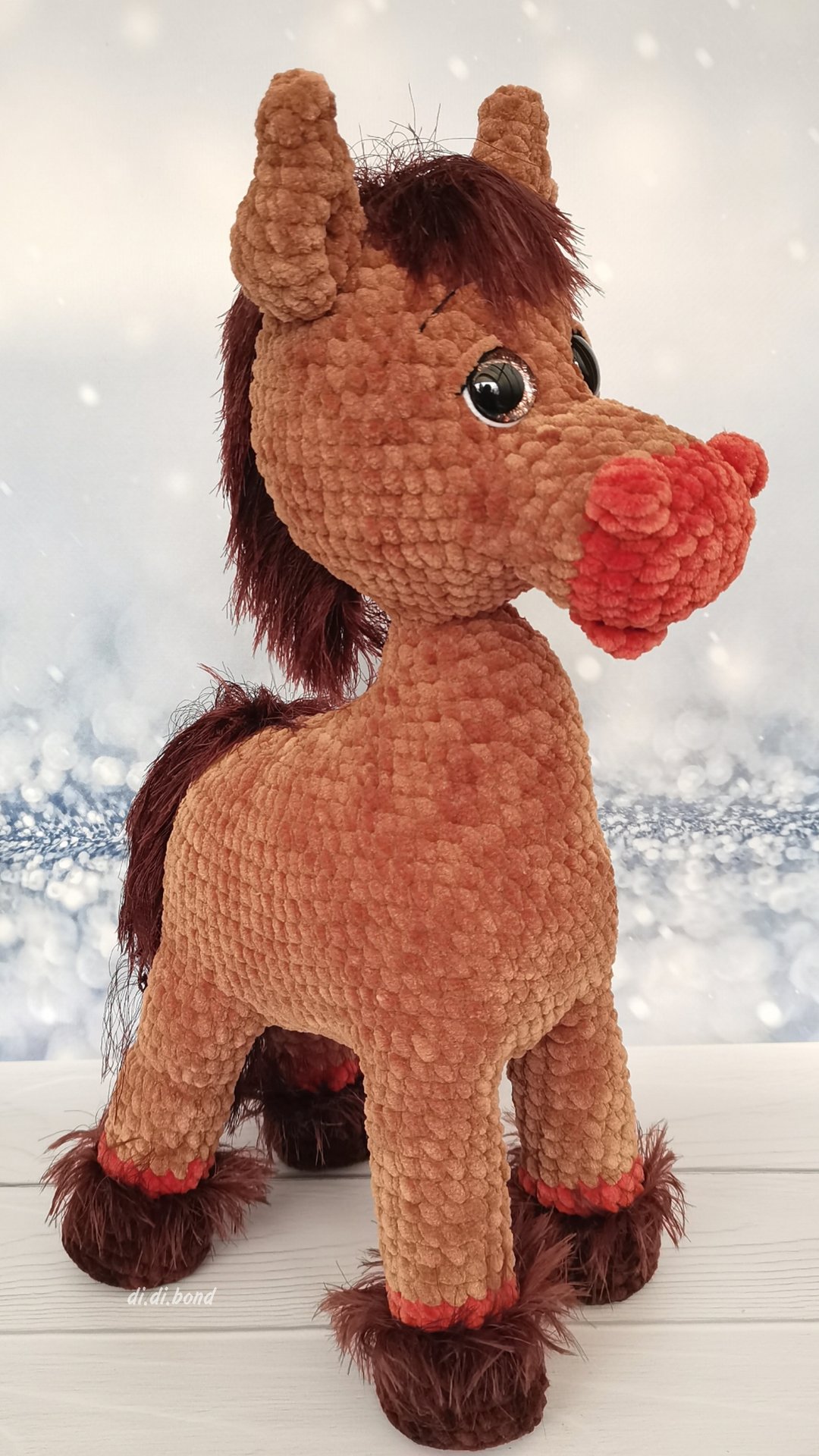 Лошадка крючком из плюшевой пряжи 🐎🧶Символ 2026г