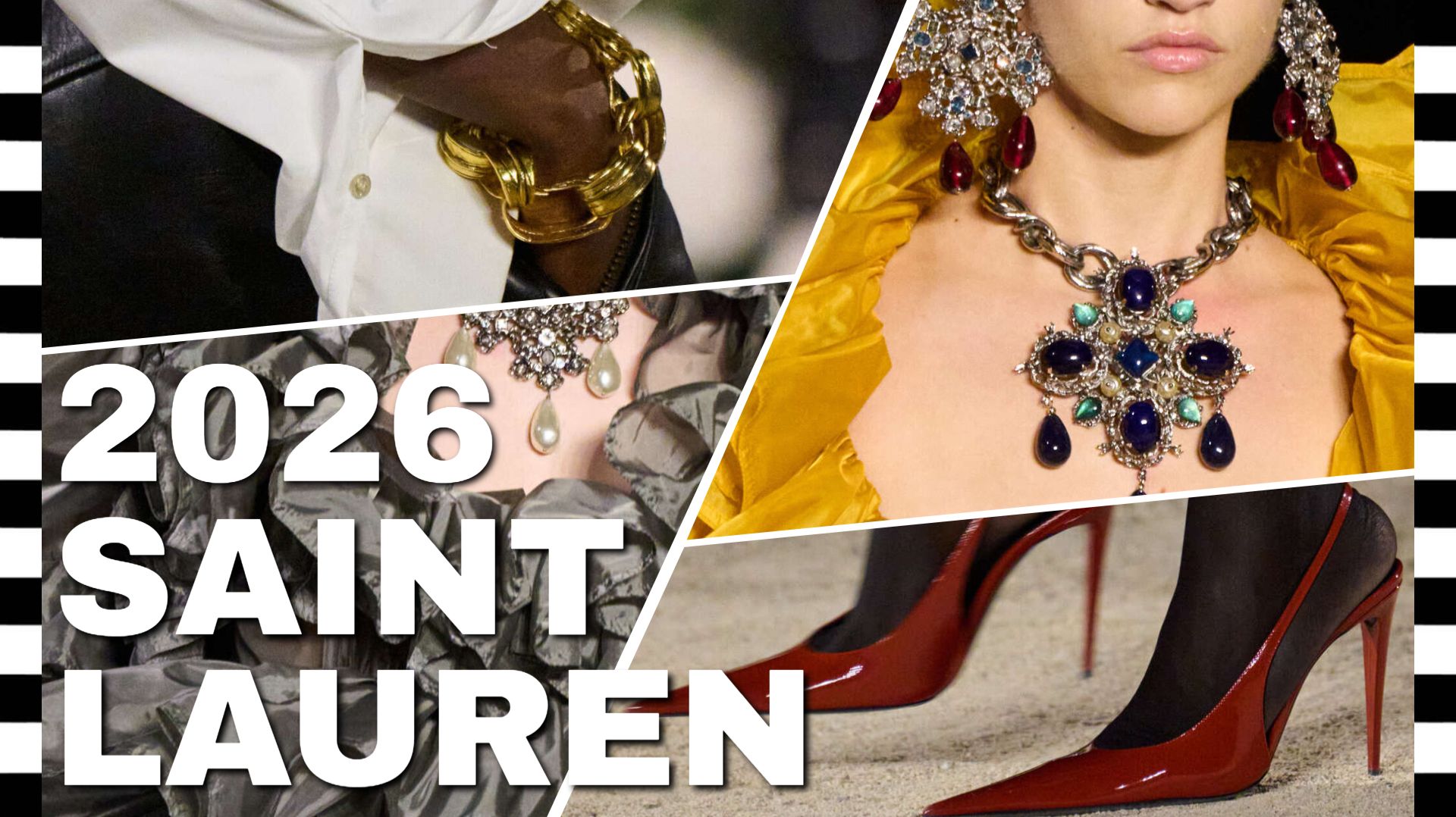 📍 SAINT LAURENT - ДЕТАЛИ коллекции весна-лето 2026: сумки, обувь и украшения крупным планом