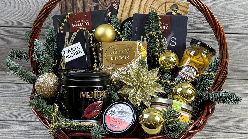 Подарочная корзина на Новый год «Хвоя» / Подарок на Новый год врачу!