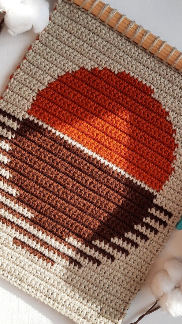 Панно крючком Рассвет 🌅