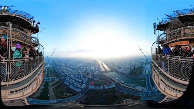 360 VR Tour ¦ Paris ¦ Eiffel Tower ¦ Tour Eiffel ¦ All levels ¦ Air panoramic view ¦ No comment tour