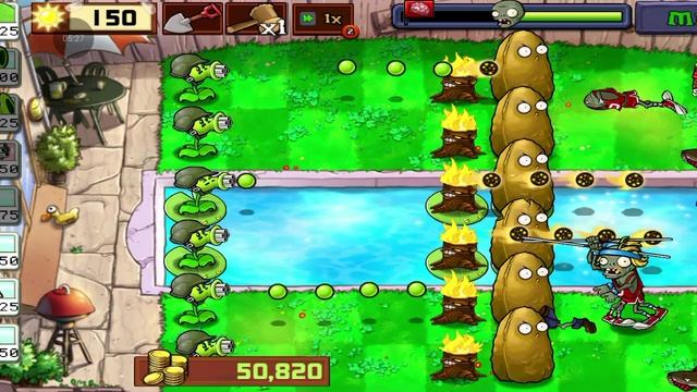 Прохожу пазл "Последний день - бассейн" в PVZ 1