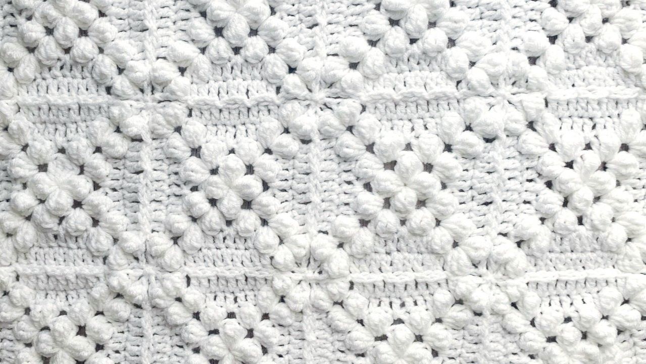 Плед Бабушкины Квадраты Крючком, Узор Попкорн, Как Соединить Квадраты Легко, Быстро И Красиво