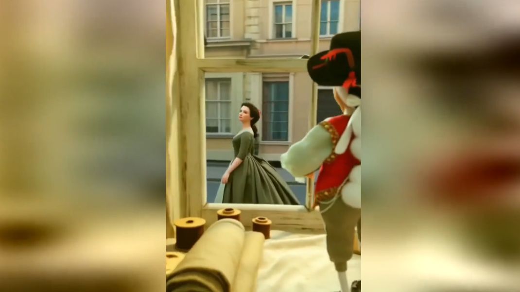 Портной и оливковое платье. В главной роли кукла ручной работы