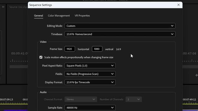 23 Adjusting Sequence Settings