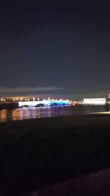 Троицкий мост  подсветка меняющая цвет