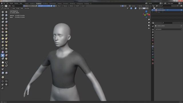 Как сделать одежду для персонажа в Блендере.