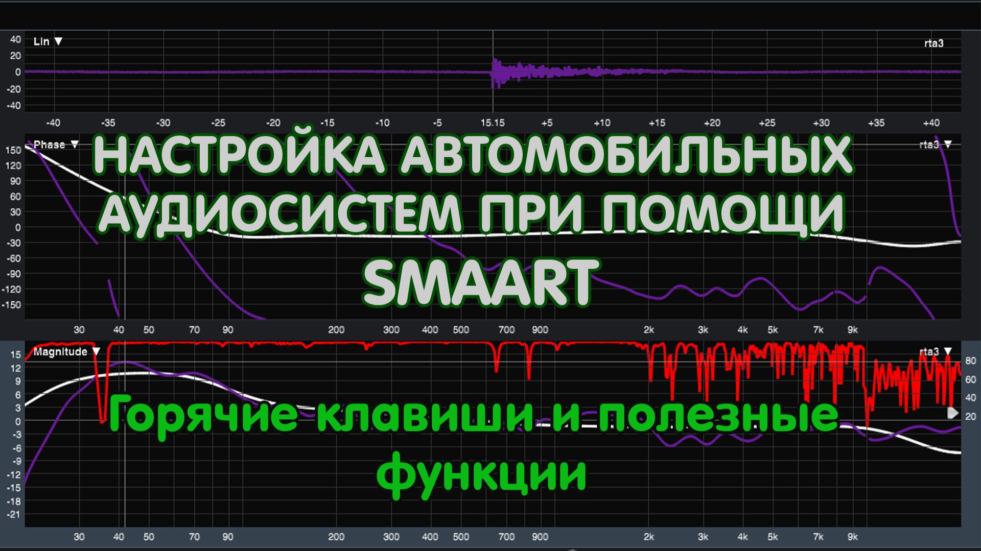 Настройка автомобильных аудиосистем при помощи Smaart. 4. Полезные функции и горячие клавиши