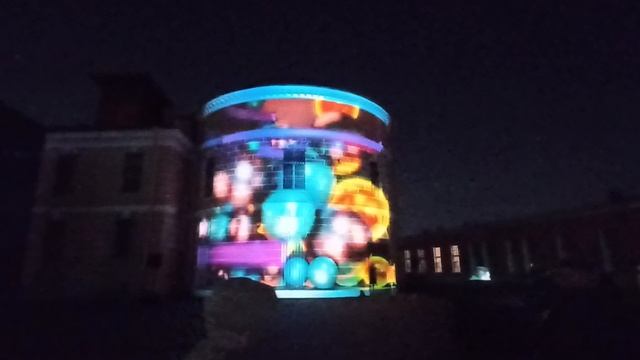 Световая сказка на башне Монетного двора.