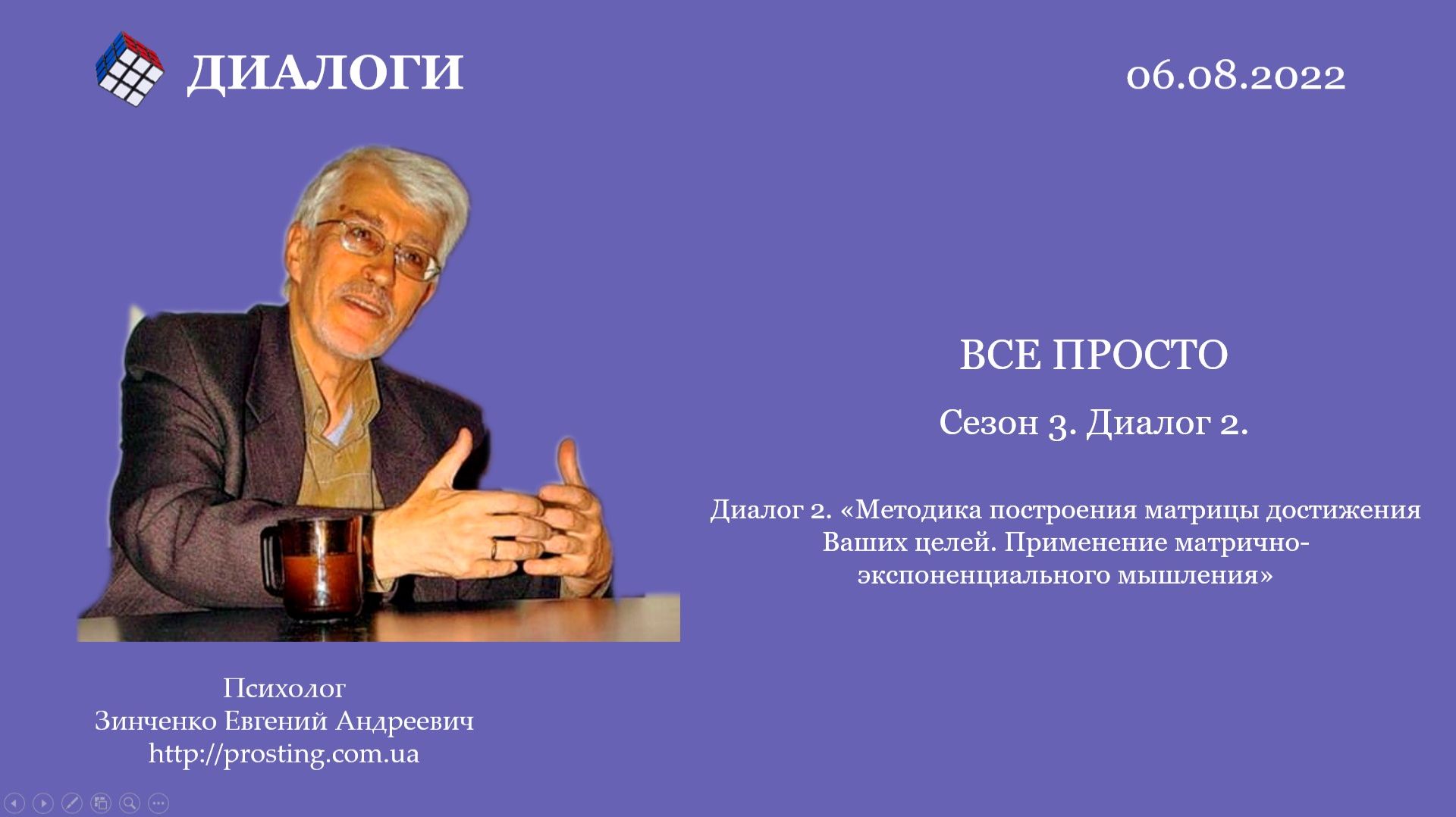 Диалог 2. Методика построения матрицы достижения Ваших целей