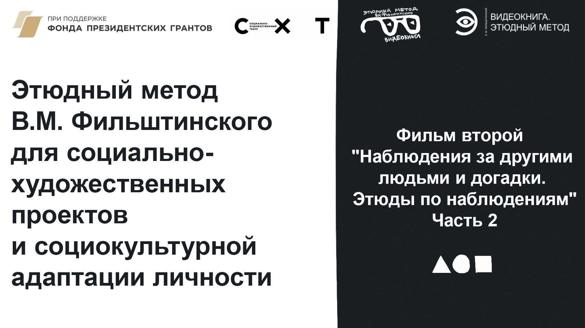 Фильм 2. Часть 2. Наблюдения за другими людьми и догадки. Этюды по наблюдениям