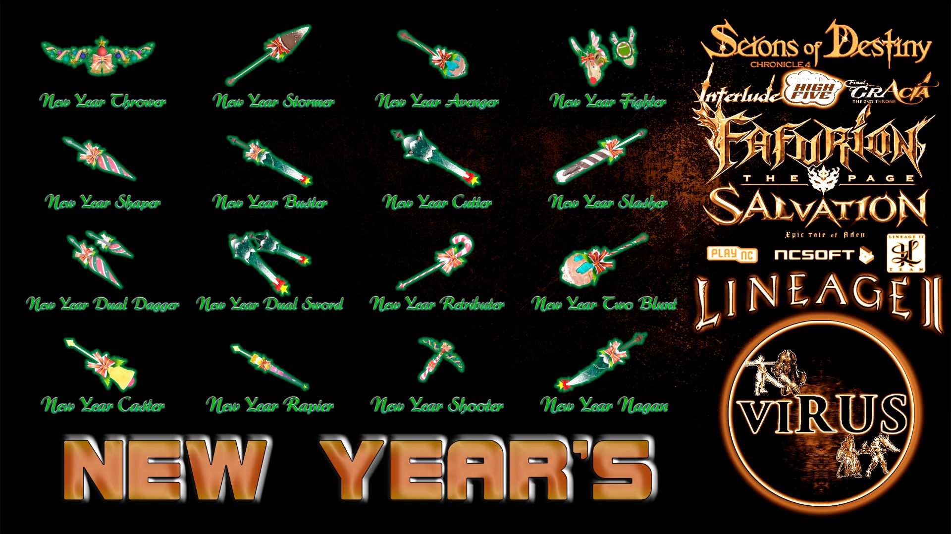 Full Set of New Year's Weapons. LINEAGE II. Any Chronicles ◄√i®uS►