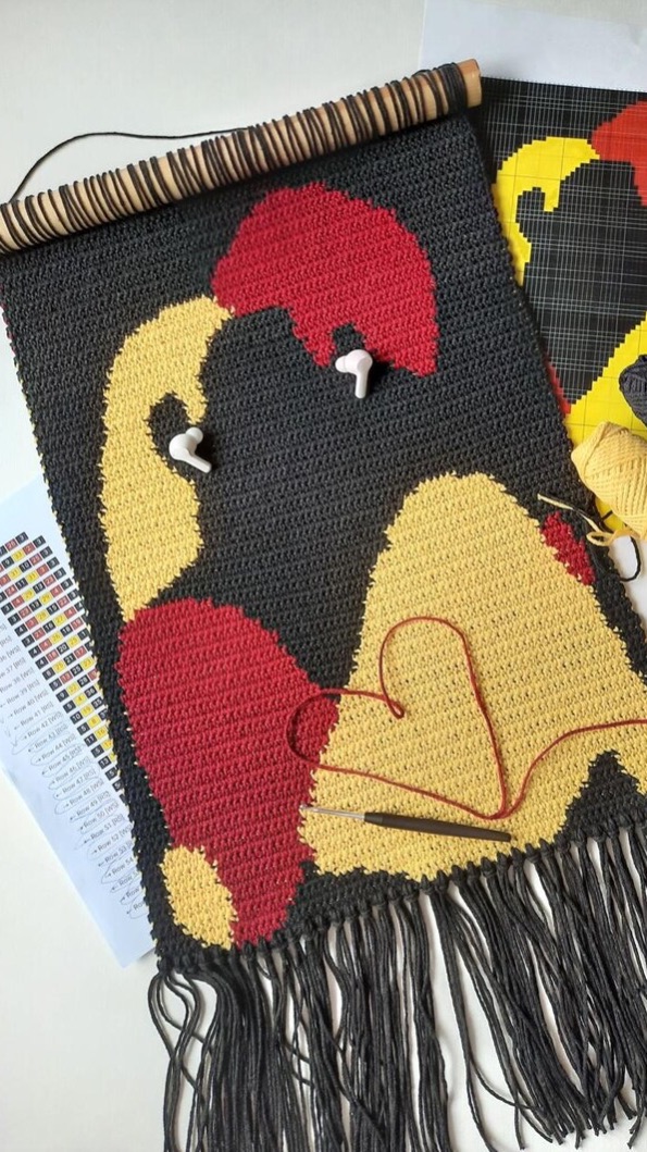 Панно крючком Пара 💞