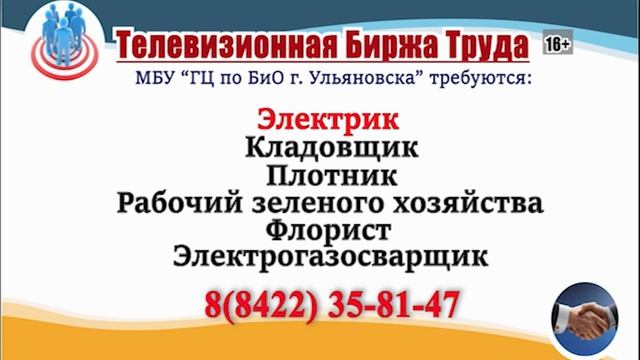 21.11.25г. в 21.27 на телеканале РОССИЯ-24 Телевизионная Биржа Труда в Ульяновске и Ульяновск обл