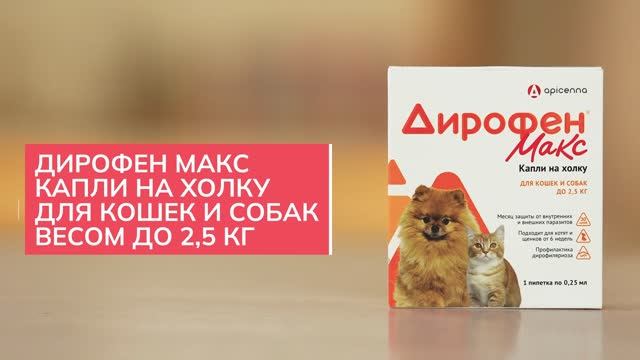 Дирофен Макс капли на холку для кошек и собак весом до 2,5 кг | Распаковка
