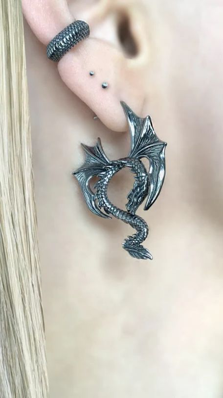 Дизайнерские серьги-драконы "Парящая Виверна" от StarfallShop