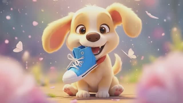 Детская песенка про щенка - Кто кусает мой ботинок? Добрая песенка 🐶  Мультфильм для малышей